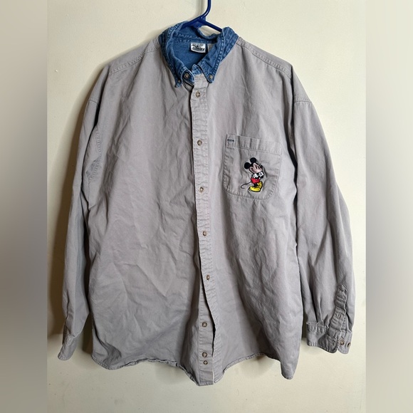 Disney | Shirts | Disney Catalog Mickey Embroidered Button Down Long ...
